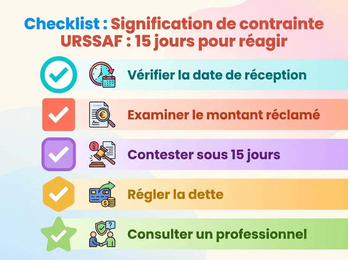 Signification de contrainte URSSAF : 15 jours pour réagir